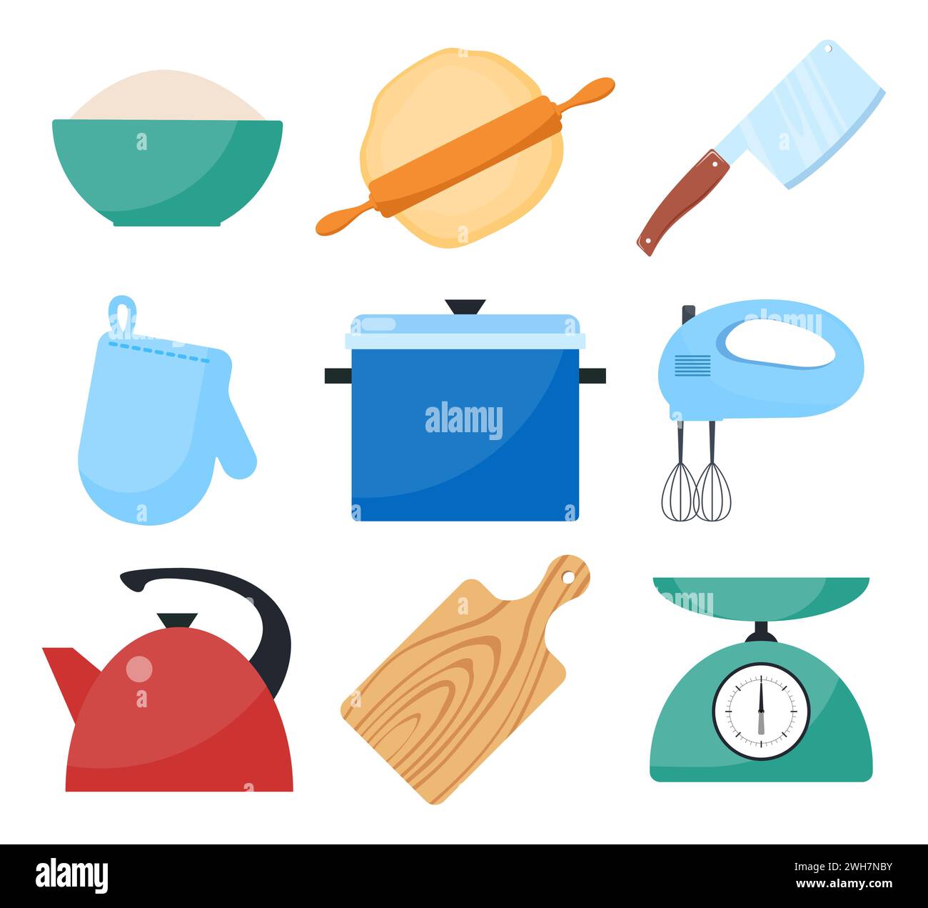 Kitchen utensils set. Kitchenware, cookware, kitchen tools collection ...