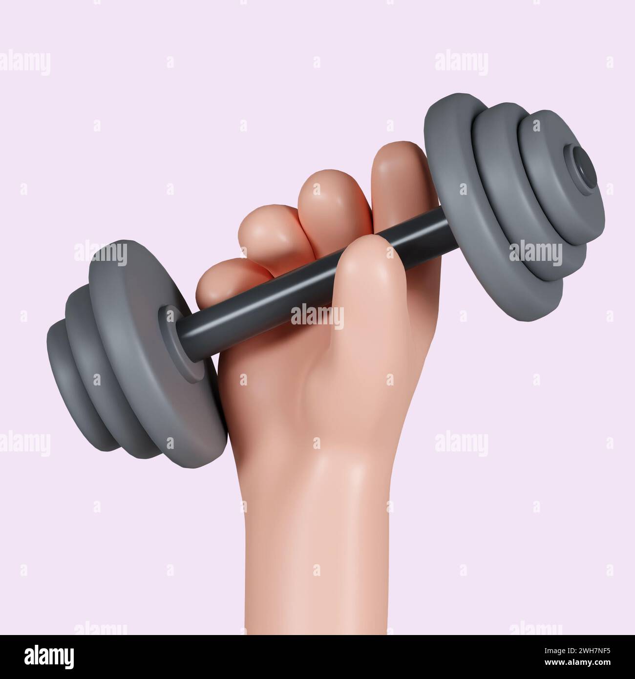 3d strong hand clip art weightlifting dumbbell. exercise gym exercise fitness theme. strong hand ...