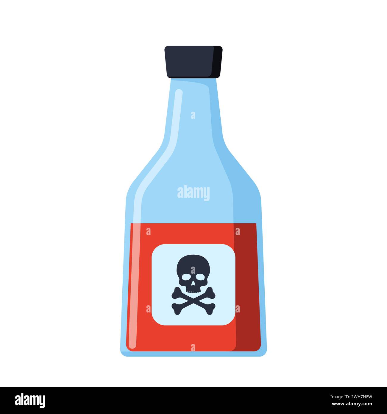 Bottle of poison or poisonous chemical toxin with crossbones label ...