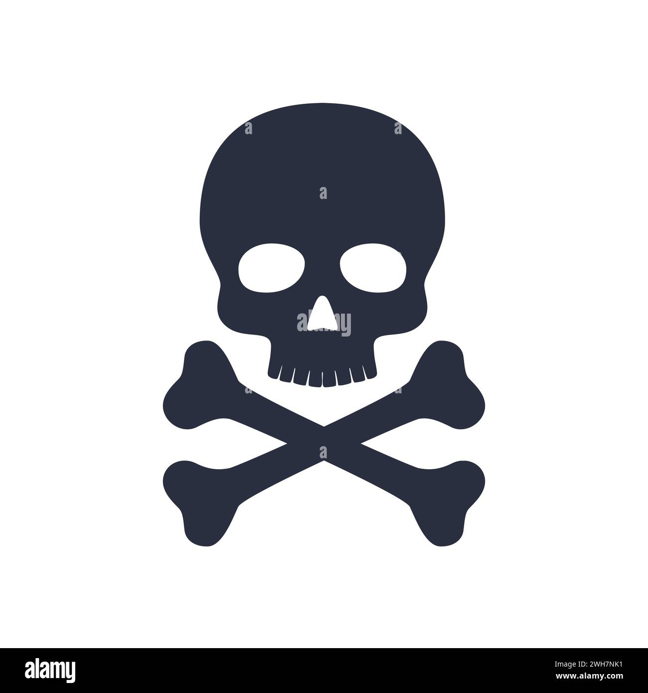 Human skull with crossbones logo template. death t-shirt design. Pirate ...