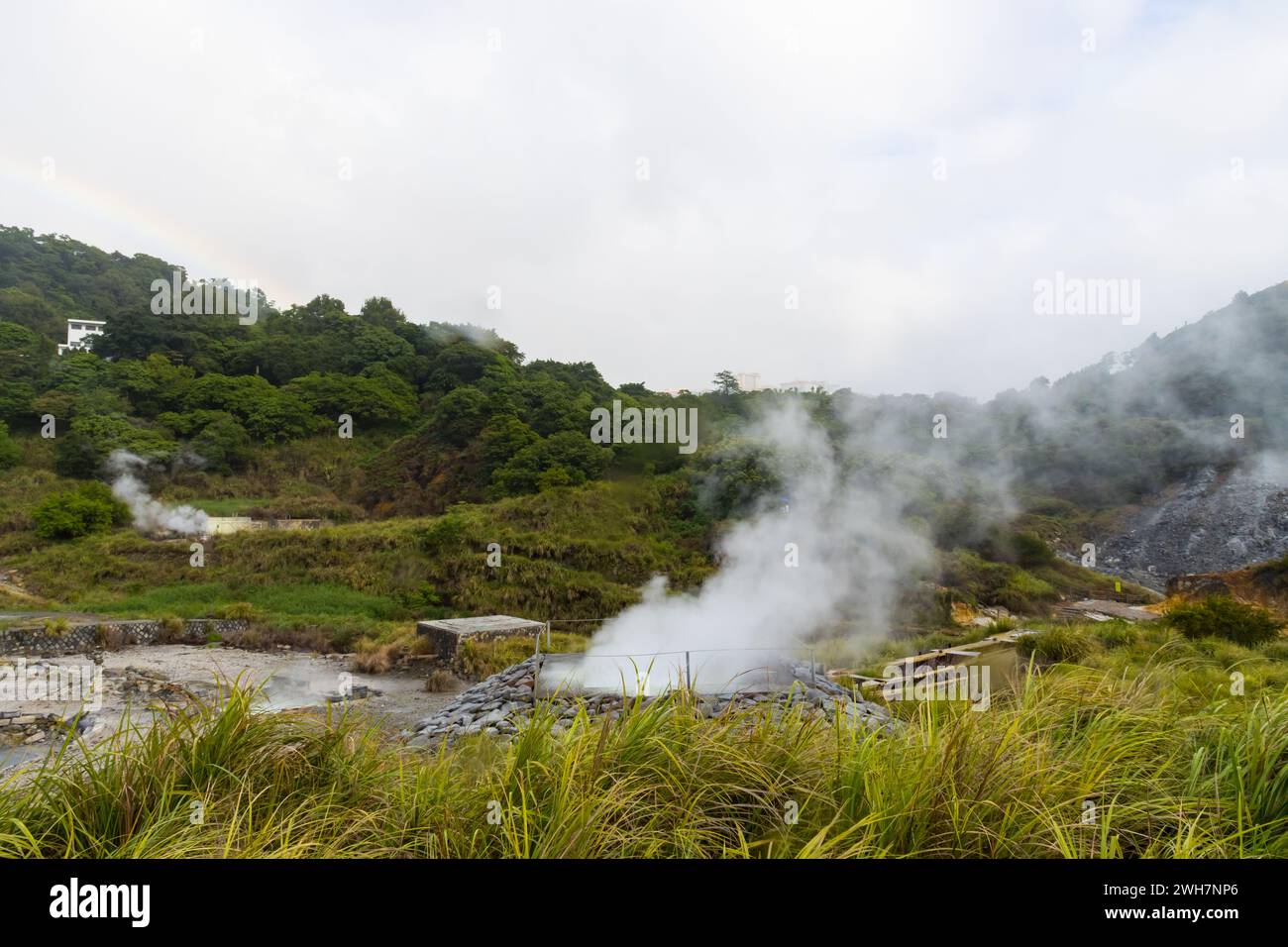 Yamgmigshan National Park geothermal active area with sulfuric gases ...