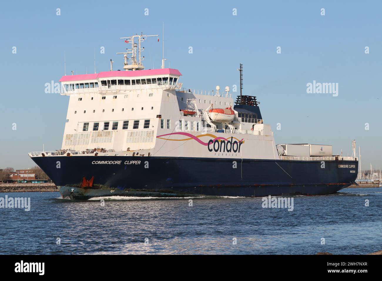 The Condor freight ferry MV COMMODORE CLIPPER heading for the Channel Islands Stock Photo - Alamy
