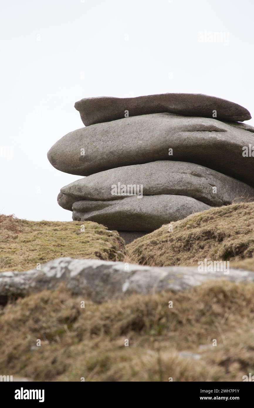 The Cheesewring on Bodmin Moor, Cornwall in the United Kingdom Stock ...