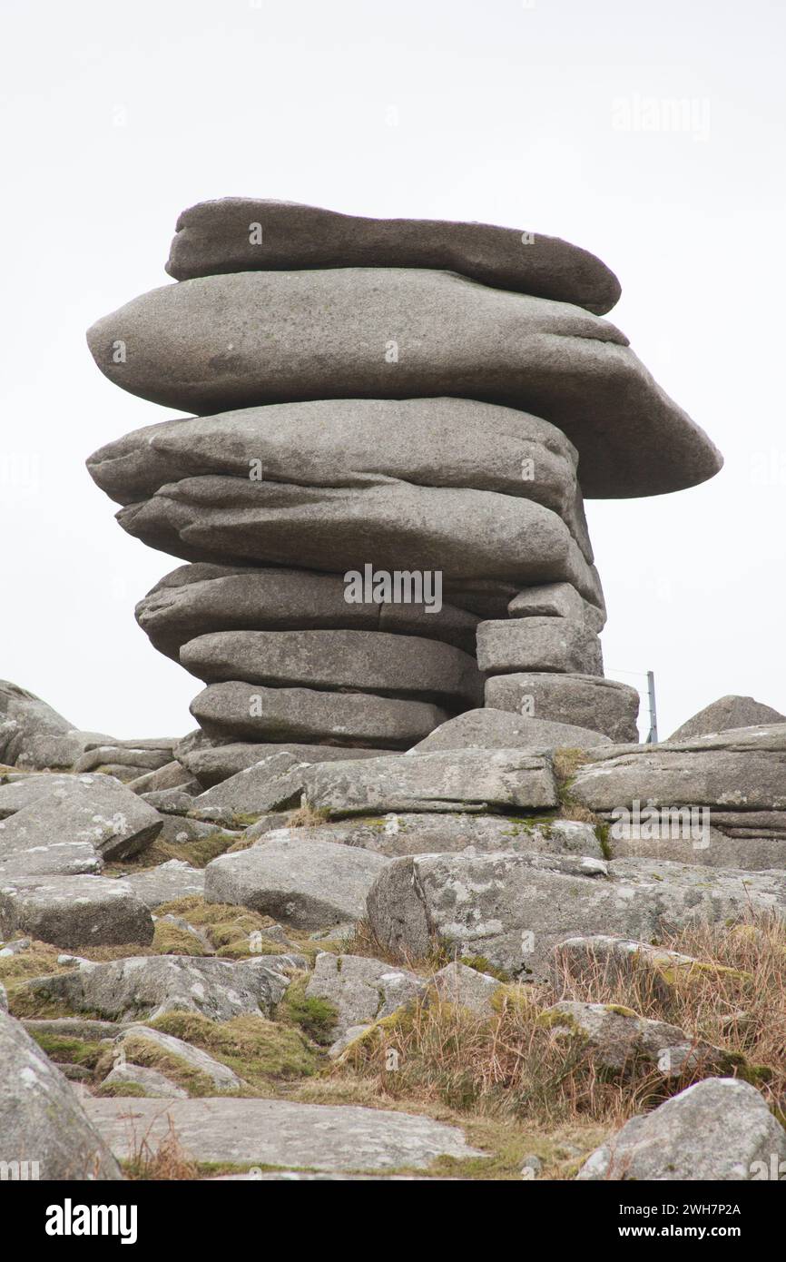 The Cheesewring on Bodmin Moor, Cornwall in the United Kingdom Stock ...