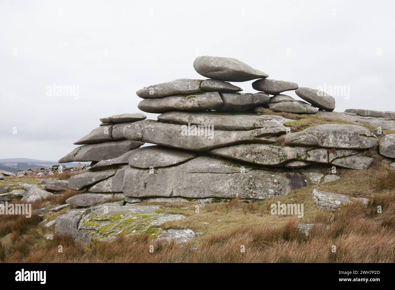The Cheesewring on Bodmin Moor, Cornwall in the United Kingdom Stock ...