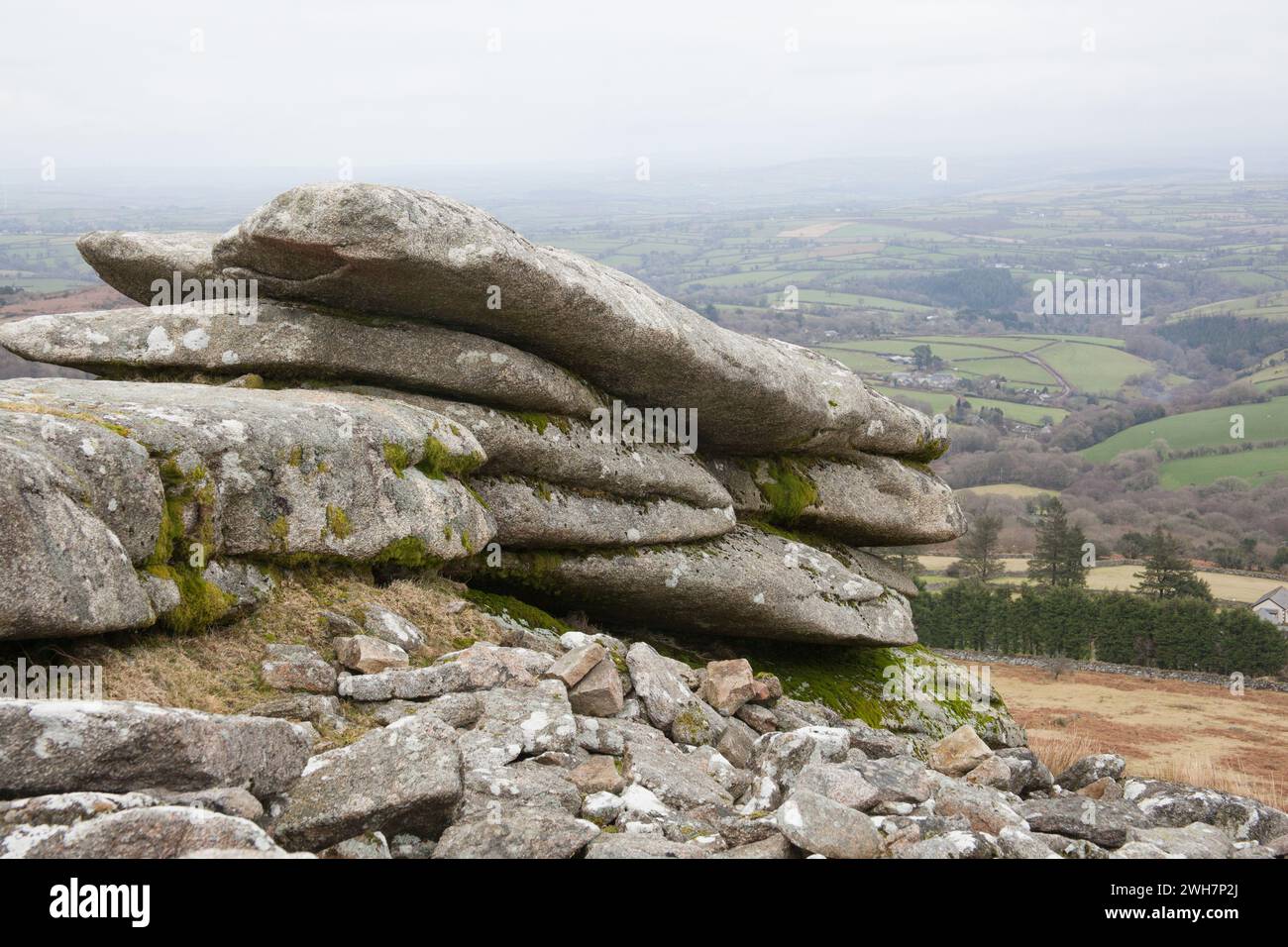 The Cheesewring on Bodmin Moor, Cornwall in the United Kingdom Stock ...