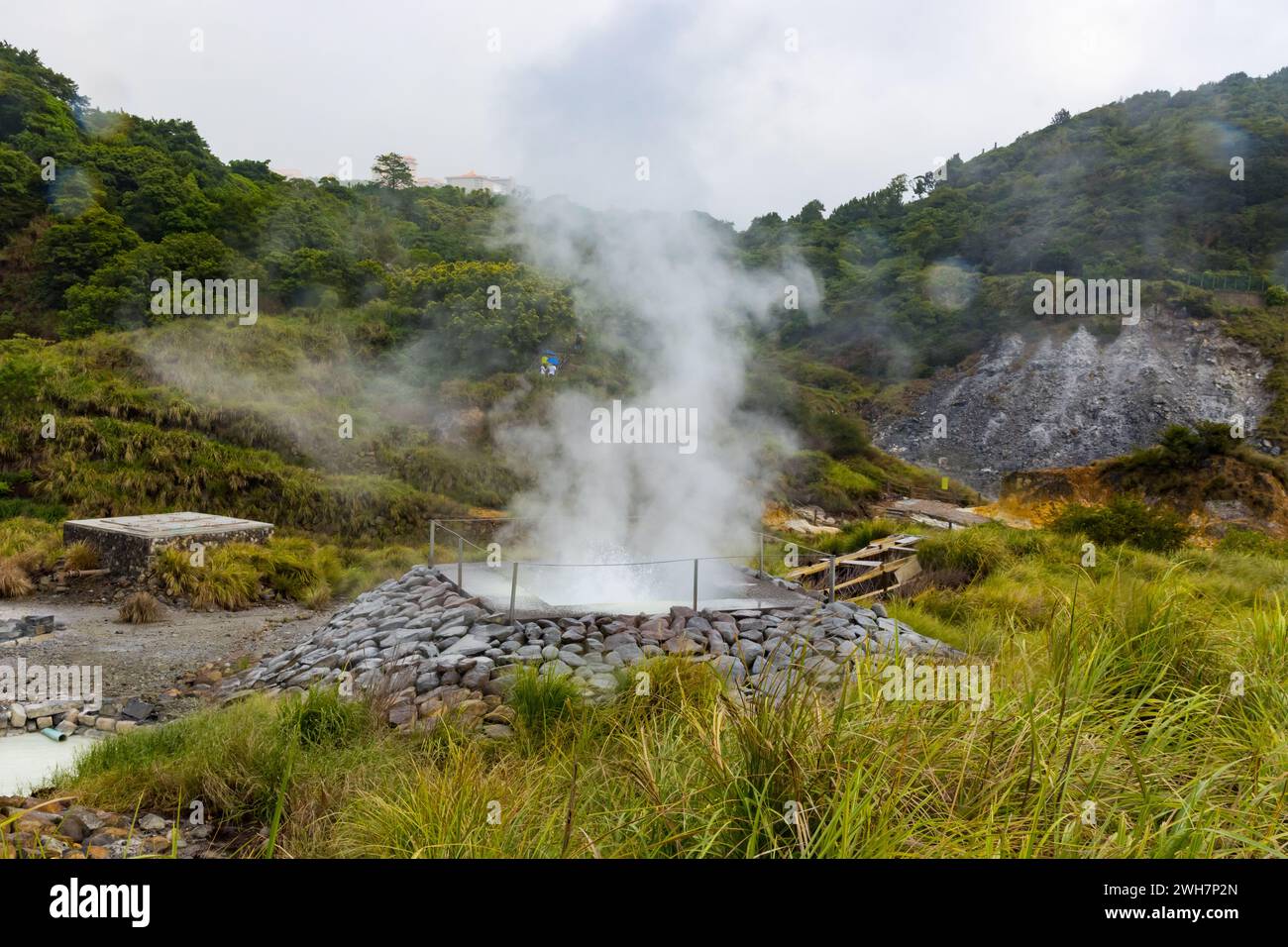 Yamgmigshan National Park geothermal active area with sulfuric gases ...