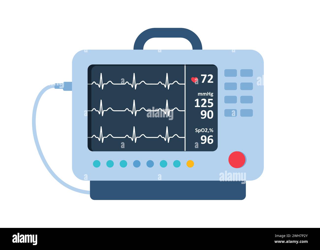 Cardiac monitor. Patient monitoring medical equipment. Monitor for ...