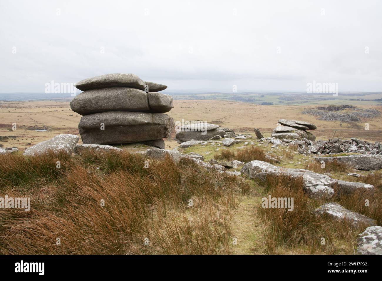The Cheesewring on Bodmin Moor, Cornwall in the United Kingdom Stock ...