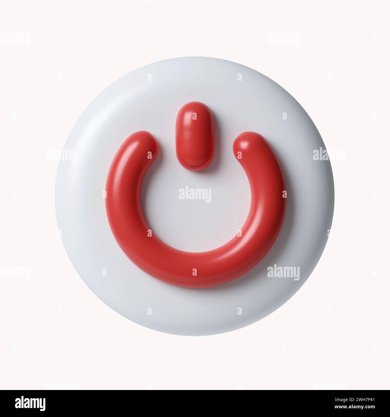 3d Turn off and on button. Round red power button. icon isolated on ...