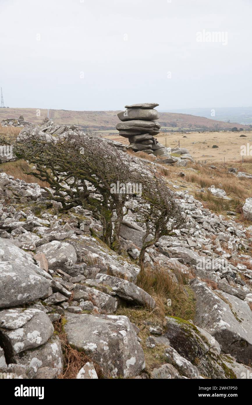 The Cheesewring on Bodmin Moor, Cornwall in the United Kingdom Stock ...