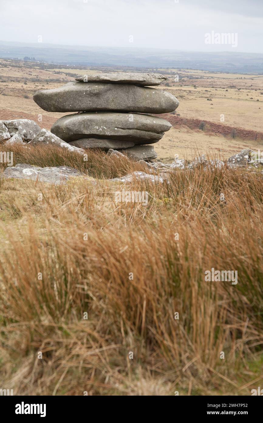 The Cheesewring on Bodmin Moor, Cornwall in the United Kingdom Stock ...