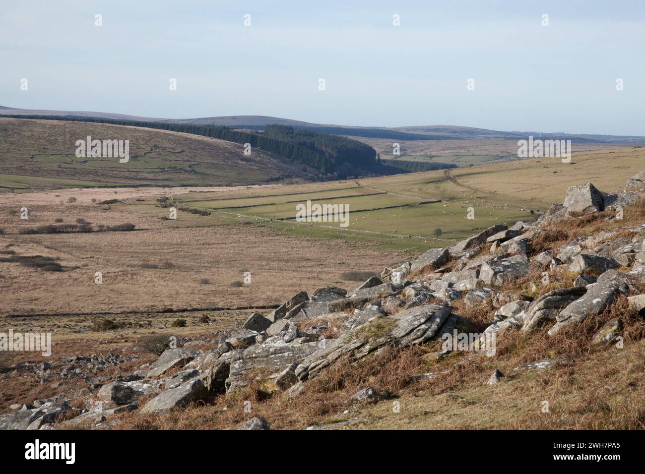 Views from Bodmin Moor on Stowe's Hill, Cornwall in the United Kingdom ...