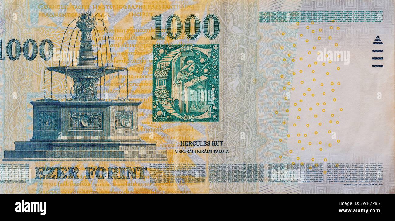 Banknotes national currency Hungary in denomination of one thousand ...