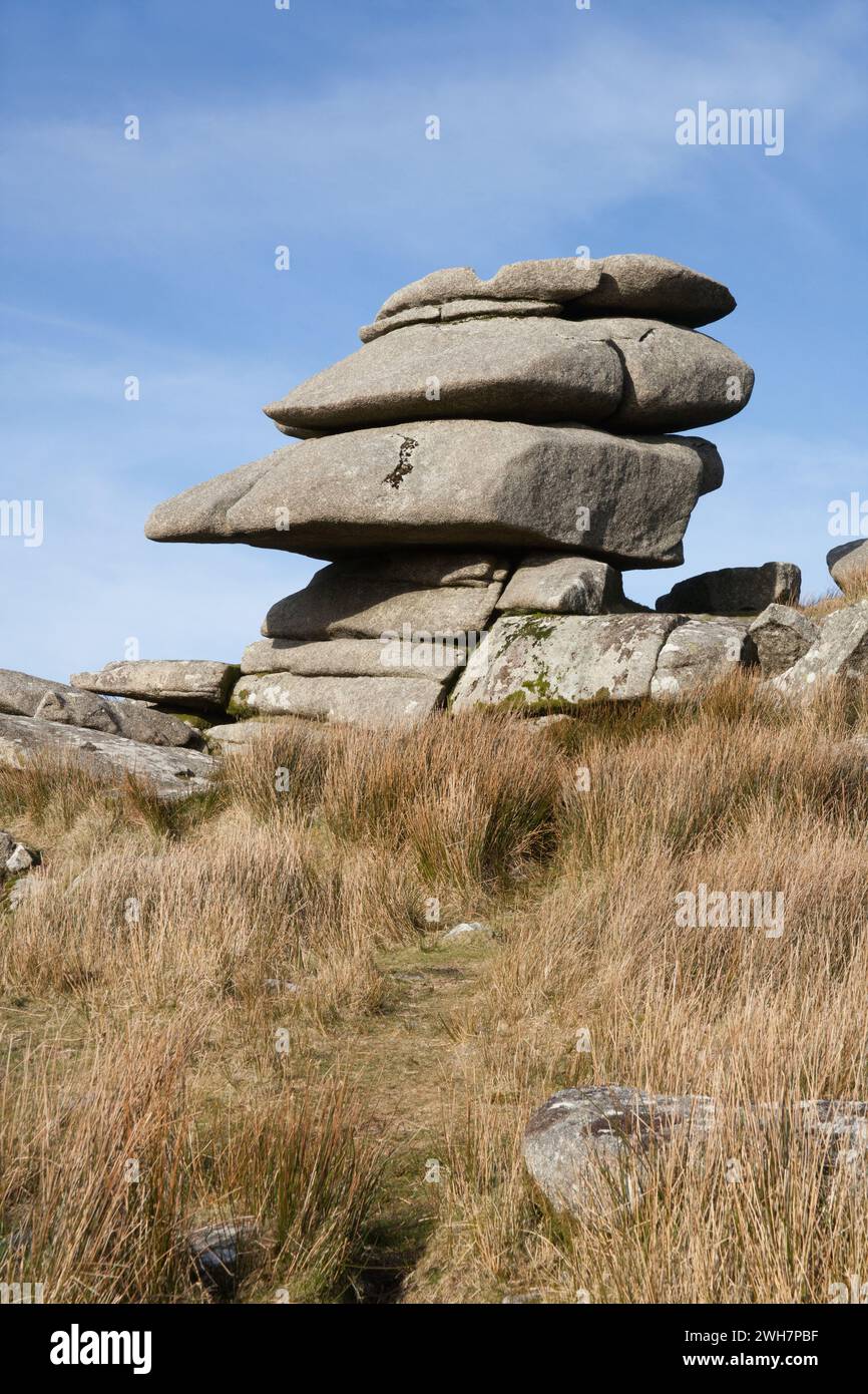 The Cheesewring on Bodmin Moor, Cornwall in the United Kingdom Stock ...