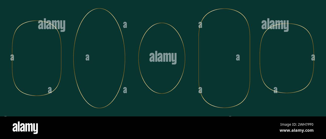 Gold thin arch frame. Minimalistic aesthetic line shape door or window ...