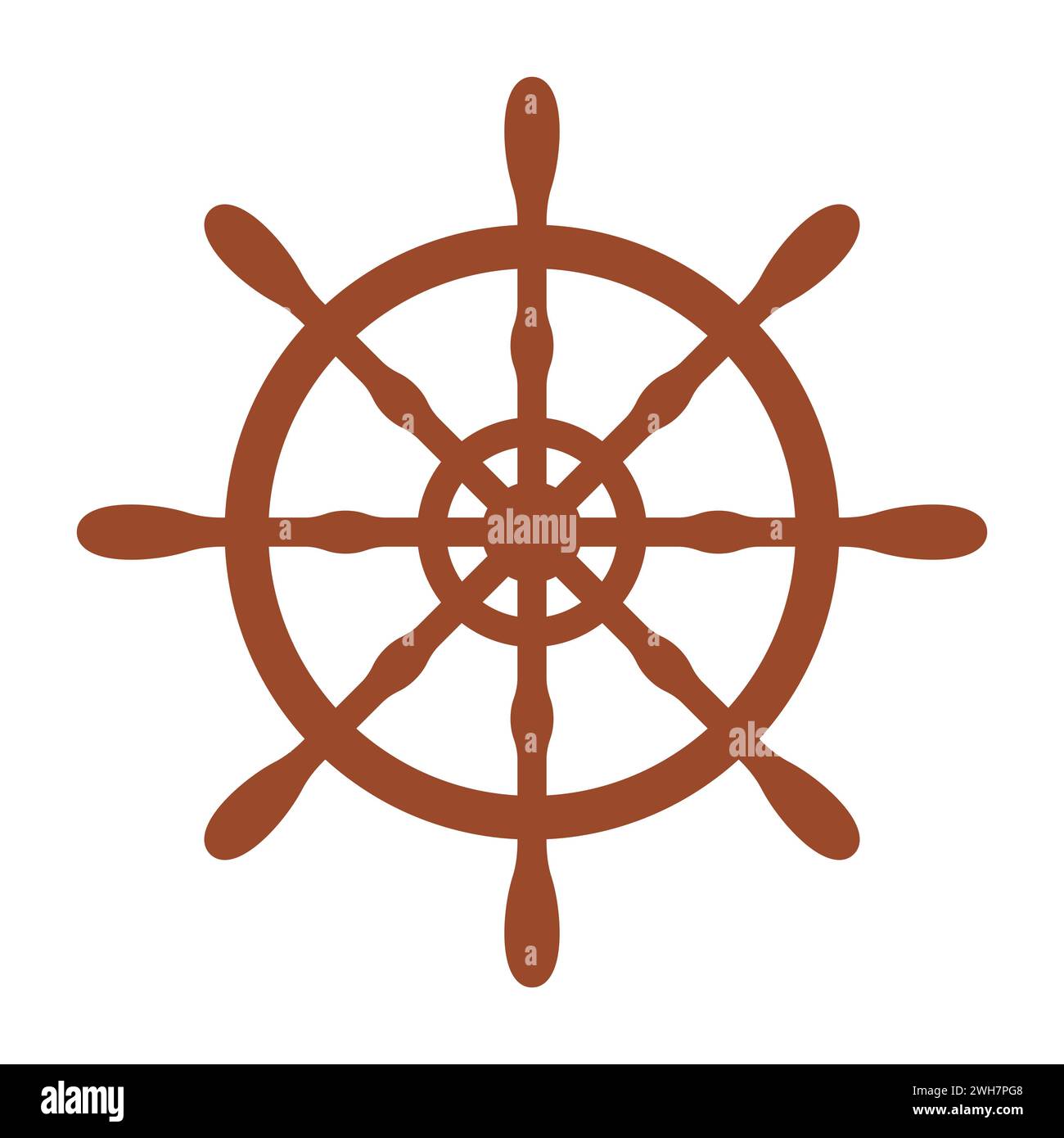 Boat handwheel, ship wheel helm. Sea, ocean symbol. Flat style vector ...