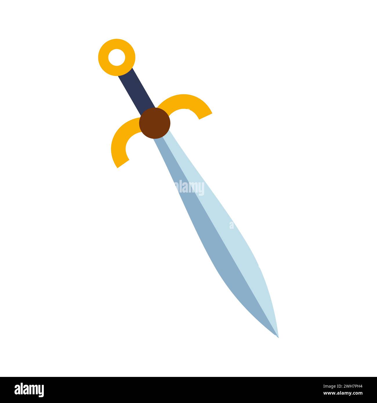 Magical cartoon steel sword, knight weapon or knife blade. Fantasy game ...