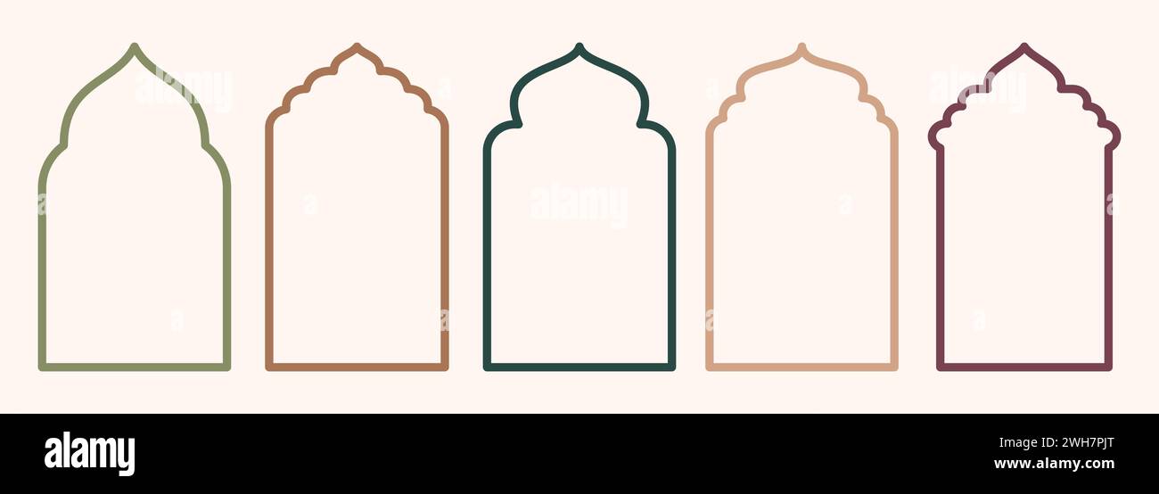 Shape Islamic door and window silhouette Arabic arch. Collection of ...