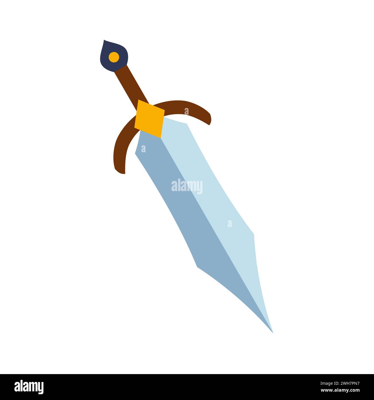 Magical cartoon steel sword, knight weapon or knife blade. Fantasy game ...