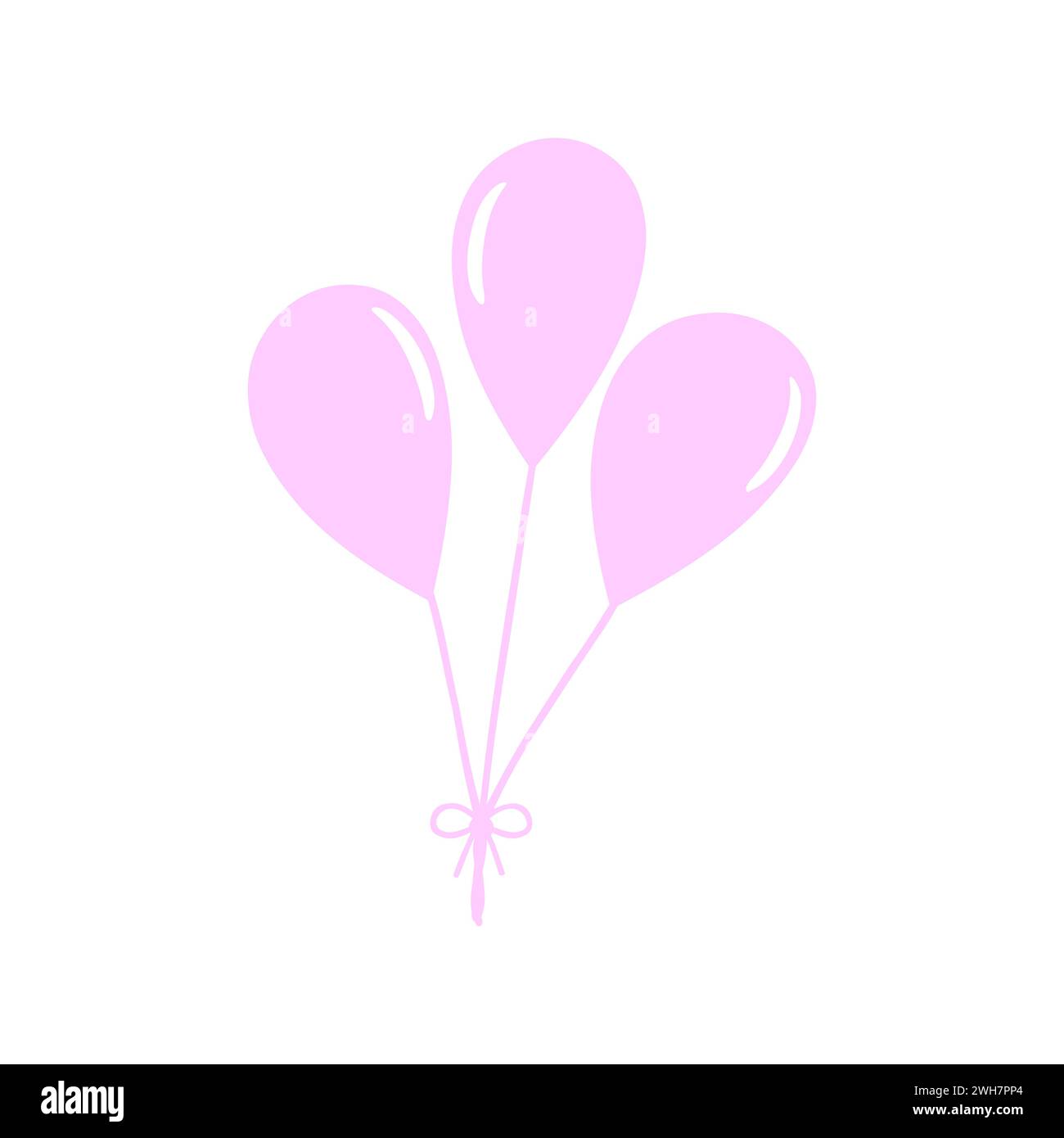 Three Pink Flying Balloons Icon Stock Vector Image & Art - Alamy