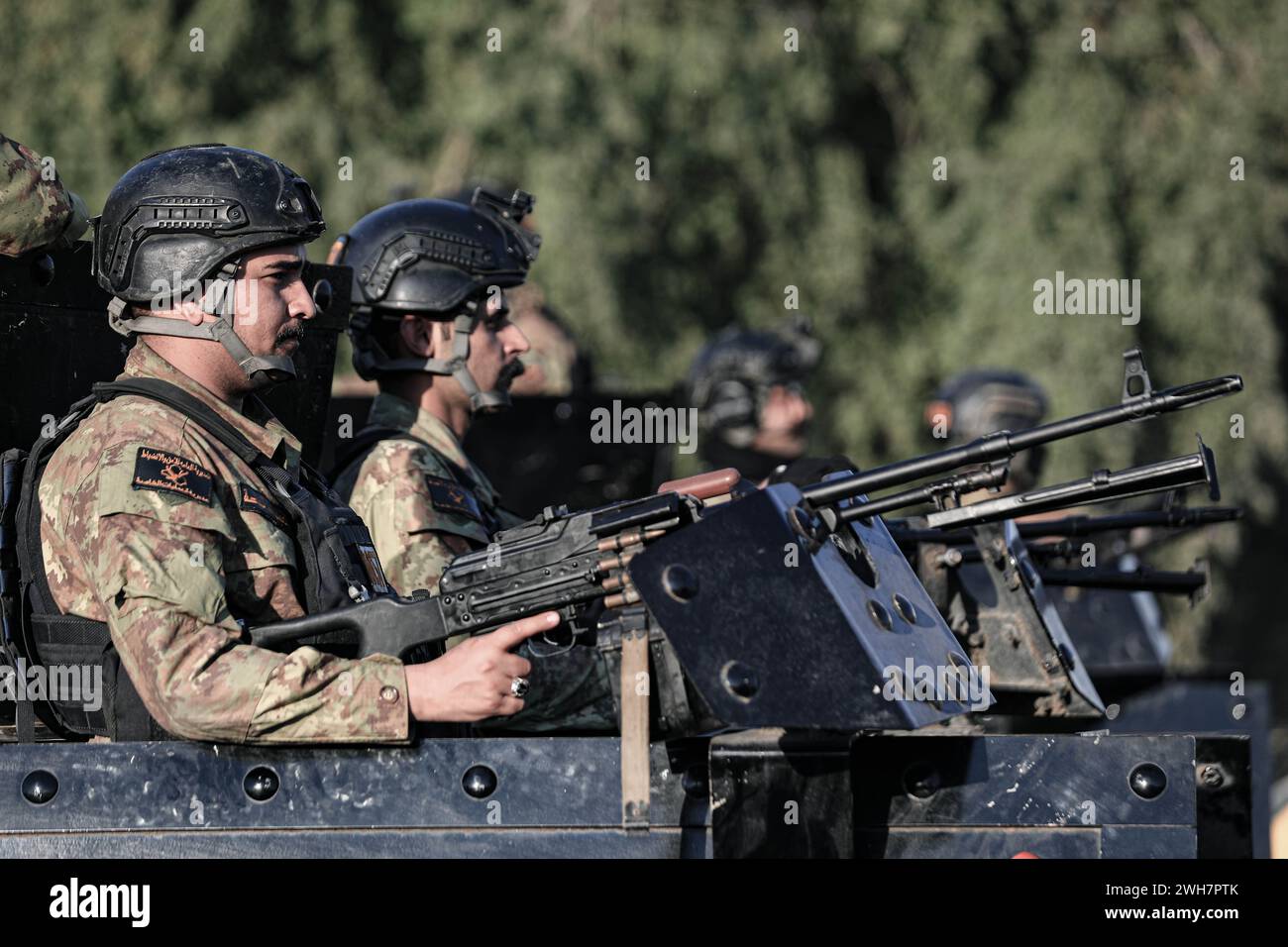 Baghdad, Iraq. 08th Feb, 2024. Iraqi army soldiers secure the funeral ...