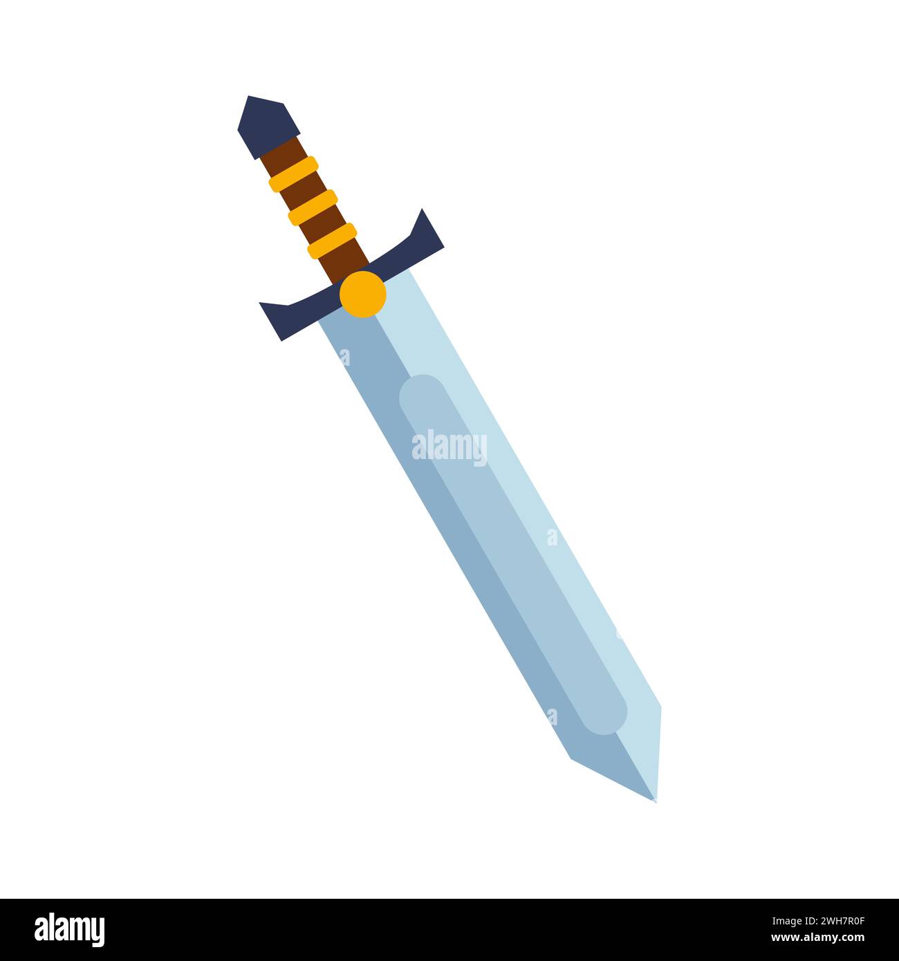 Magical cartoon steel sword, knight weapon or knife blade. Fantasy game ...