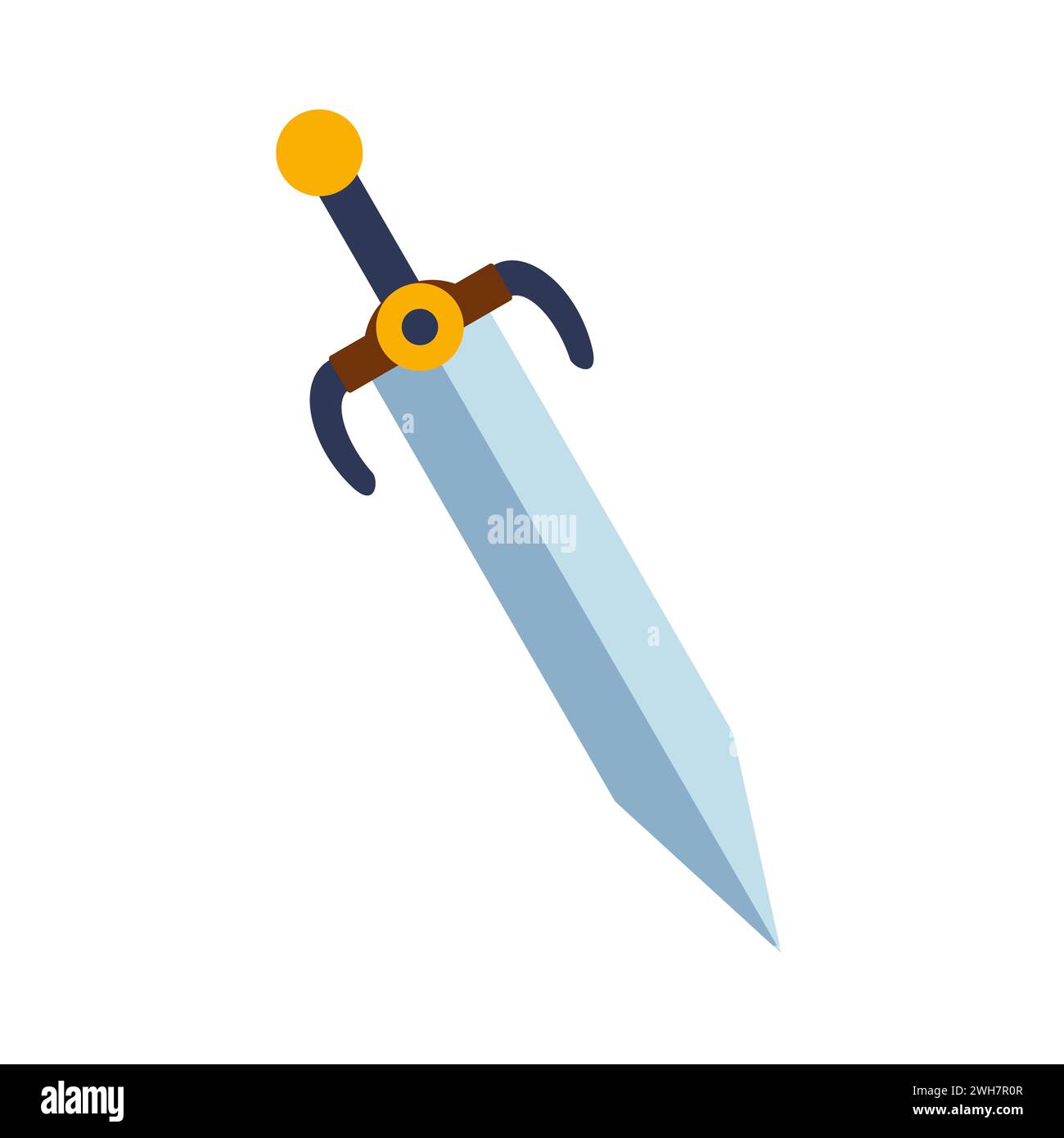 Magical cartoon steel sword, knight weapon or knife blade. Fantasy game ...