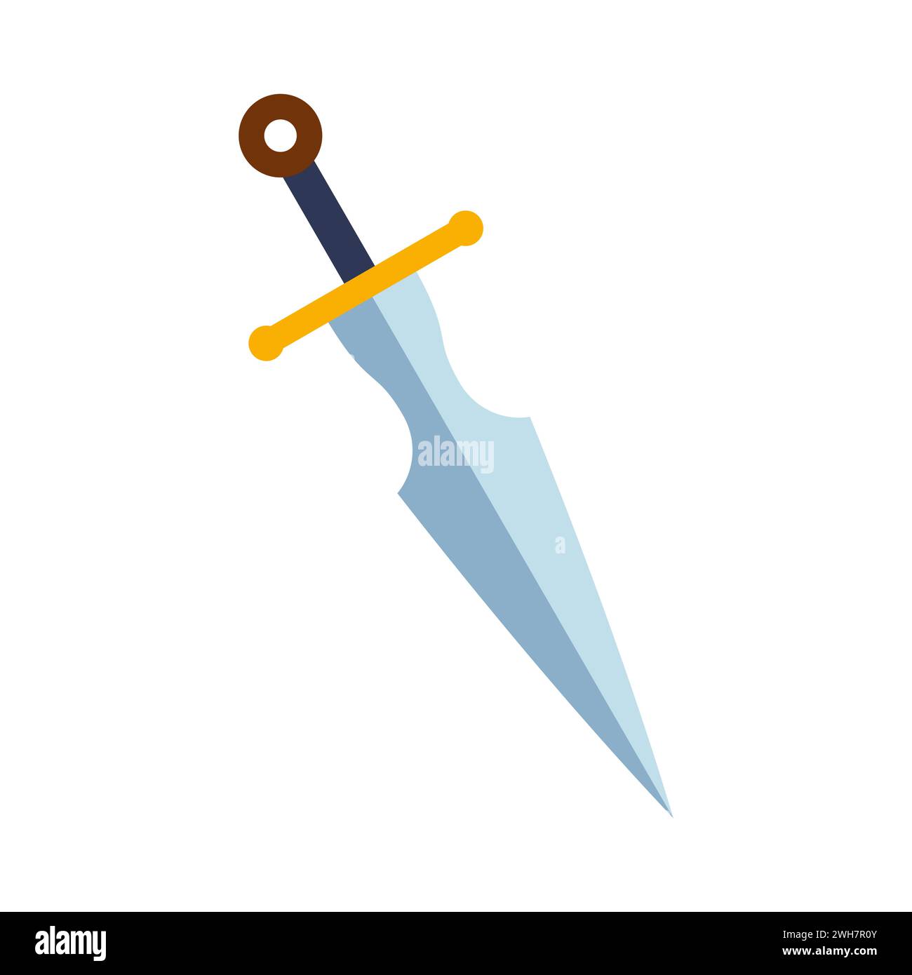 Magical cartoon steel sword, knight weapon or knife blade. Fantasy game ...