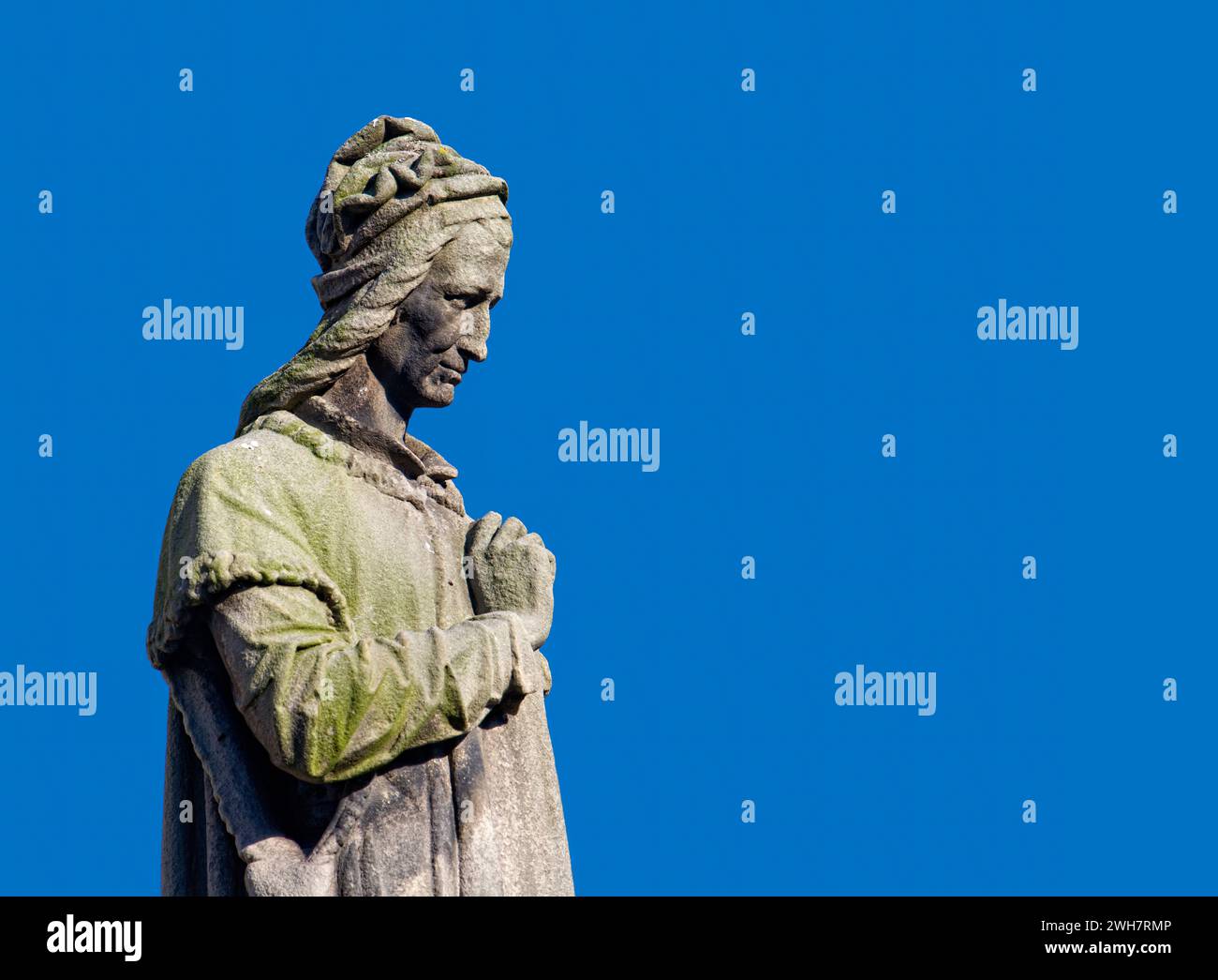 Statue of Jacob van Maerlant in front of the Town Hall, Damme, Flanders ...