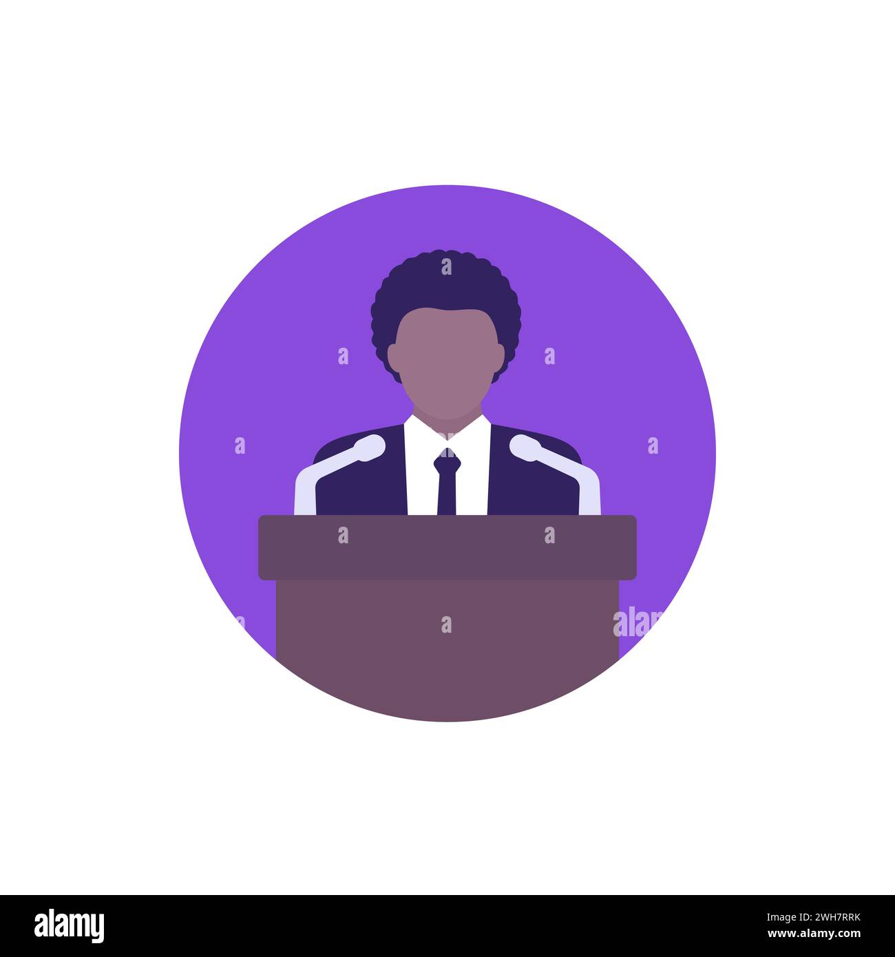 conference icon with speaker on stage, flat vector Stock Vector Image ...