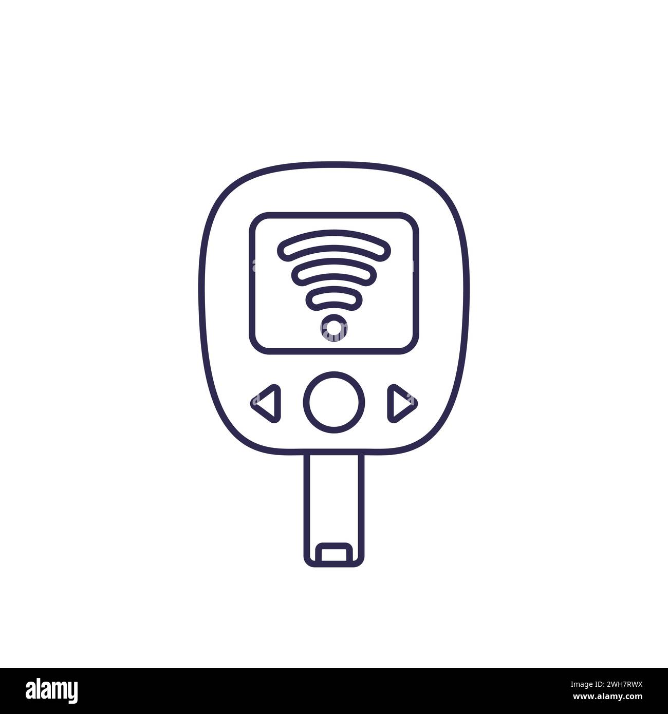 smart glucometer icon, glucose meter line vector Stock Vector Image ...