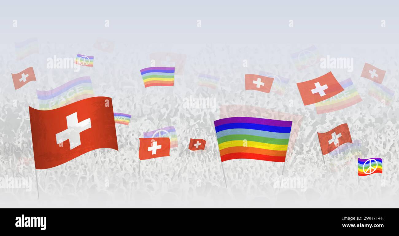 Swiss flag rainbow Stock Vector Images - Alamy