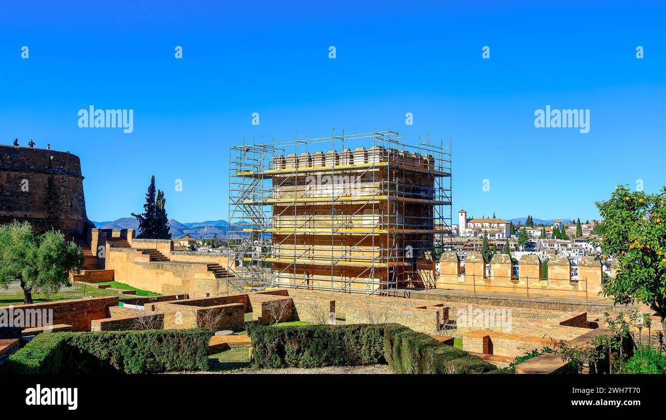 Architecture Alhambra Palace and Fortress Complex, Granada, Spain Stock ...