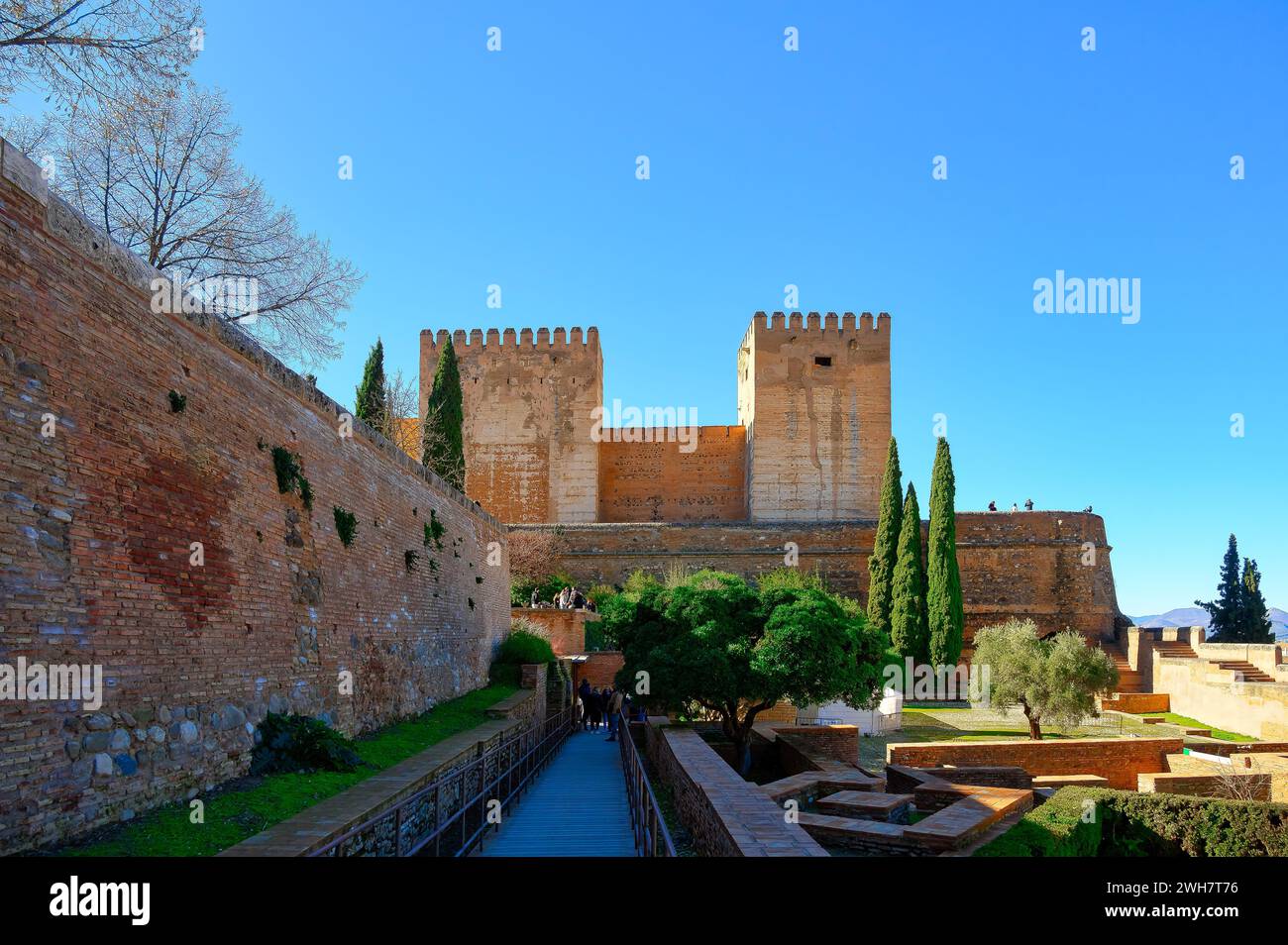 Architecture Alhambra Palace and Fortress Complex, Granada, Spain Stock ...