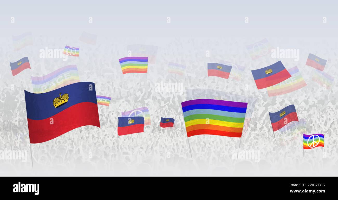 People waving rainbow flags Stock Vector Images - Alamy