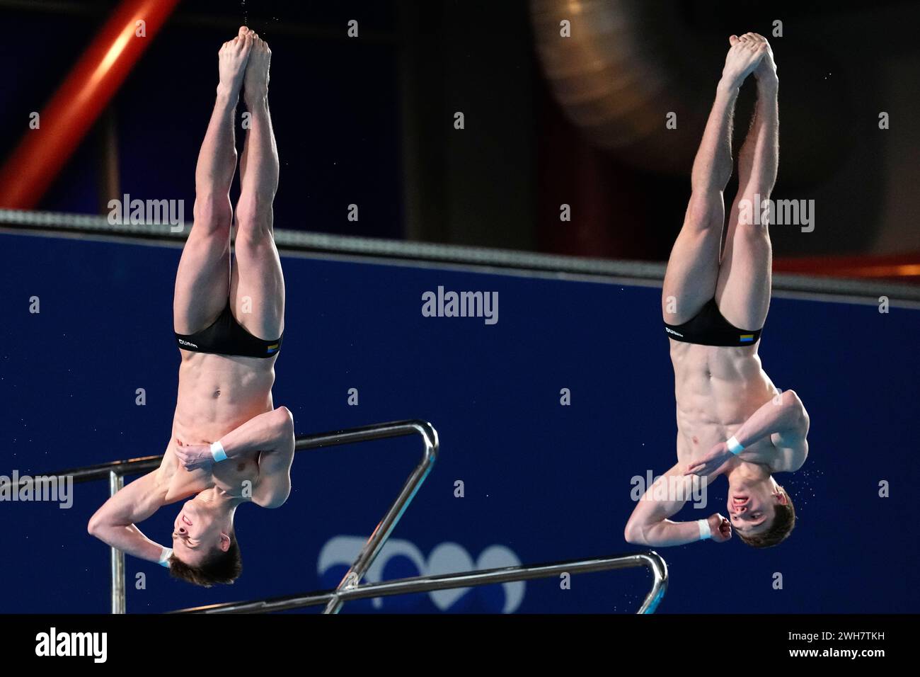 Kirill Boliukh and Oleksii Sereda of Ukraine compete during the Men's synchronized 10m platform ...