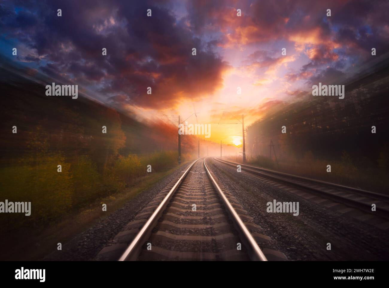 Blur railway hi-res stock photography and images - Alamy