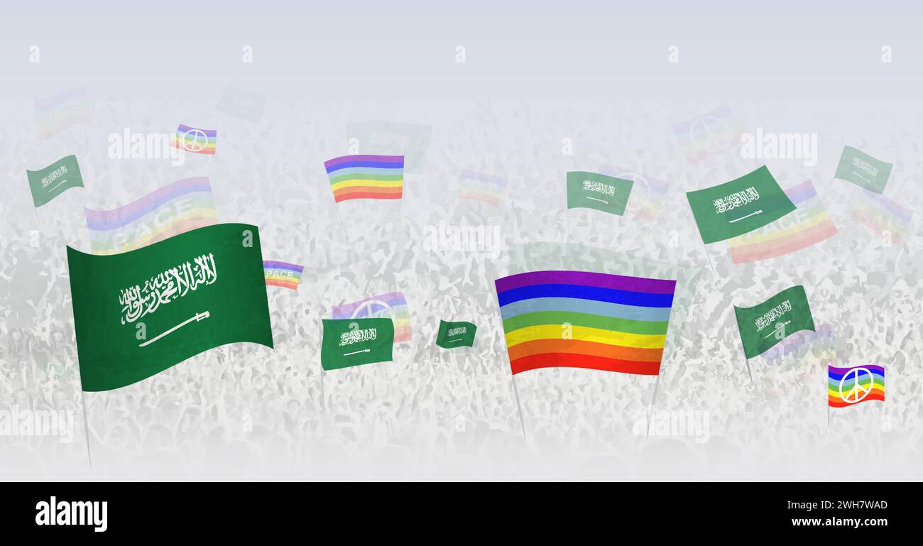 Rainbow flags waving hand hi-res stock photography and images - Alamy