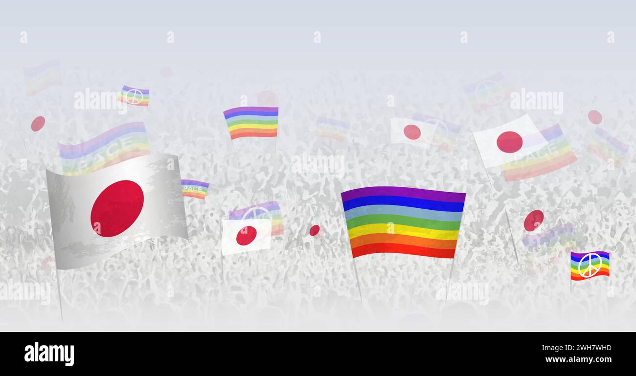 Japanese crowd flag Stock Vector Images - Alamy