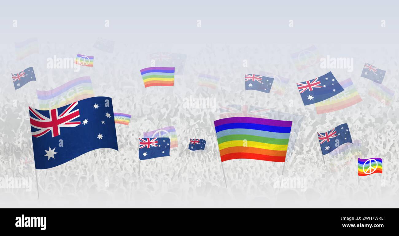 Crowd celebrating union jack flags Stock Vector Images - Alamy