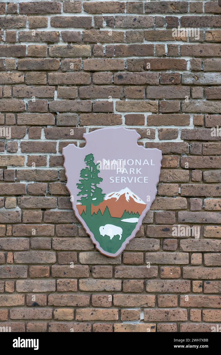 National Park Service sign on an Interior wall of Fort Jefferson, Dry ...