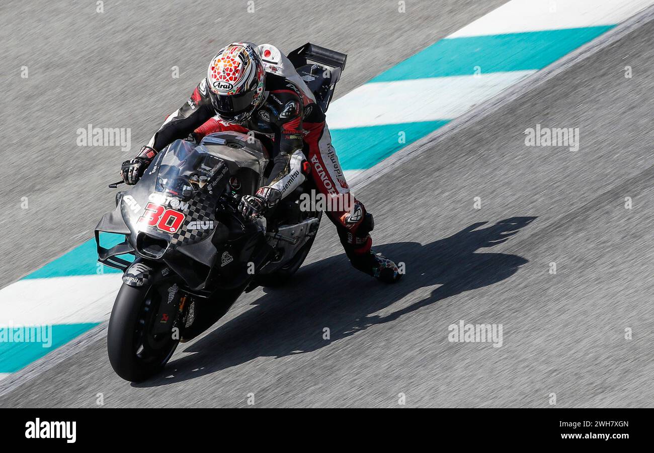 Kuala Lumpur, Malaysia. 08th Feb, 2024. Japanese rider Takaaki Nakagami of LCR Honda seen in ...
