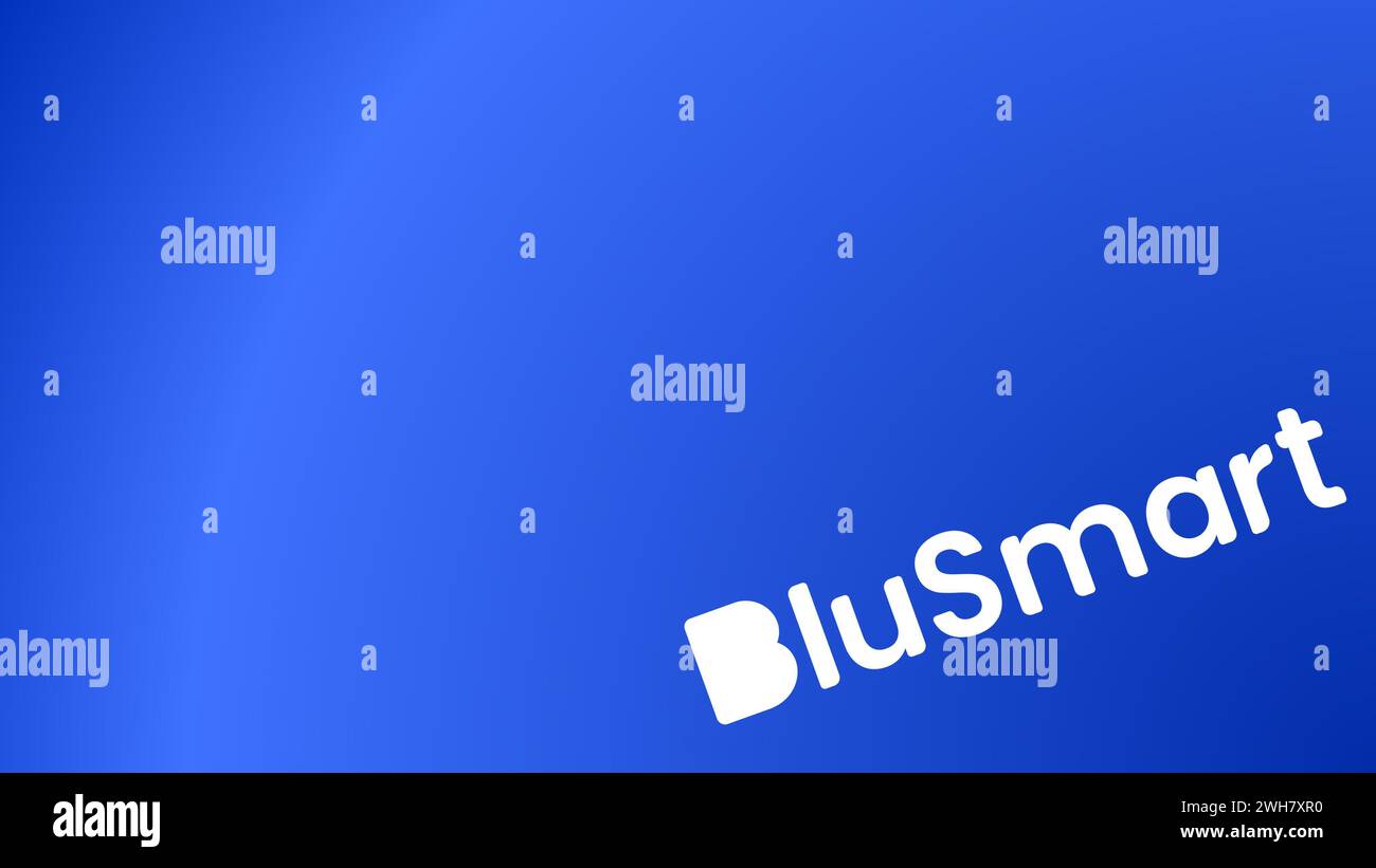 Istanbul, Turkey - 7 Feb 2024: BluSmart logo on a simple color ...