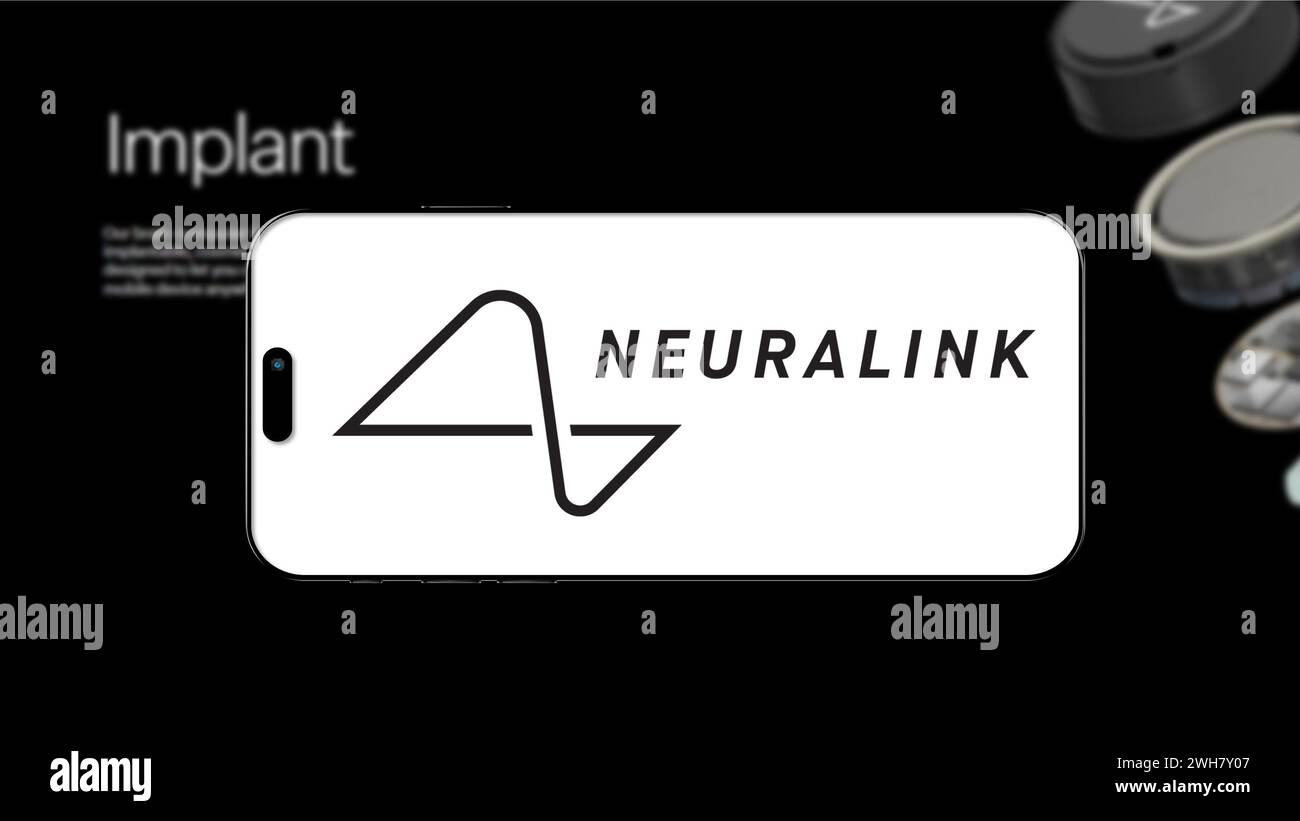 Istanbul, Turkey - 7 February 2024: Neuralink brand logo on smartphone ...