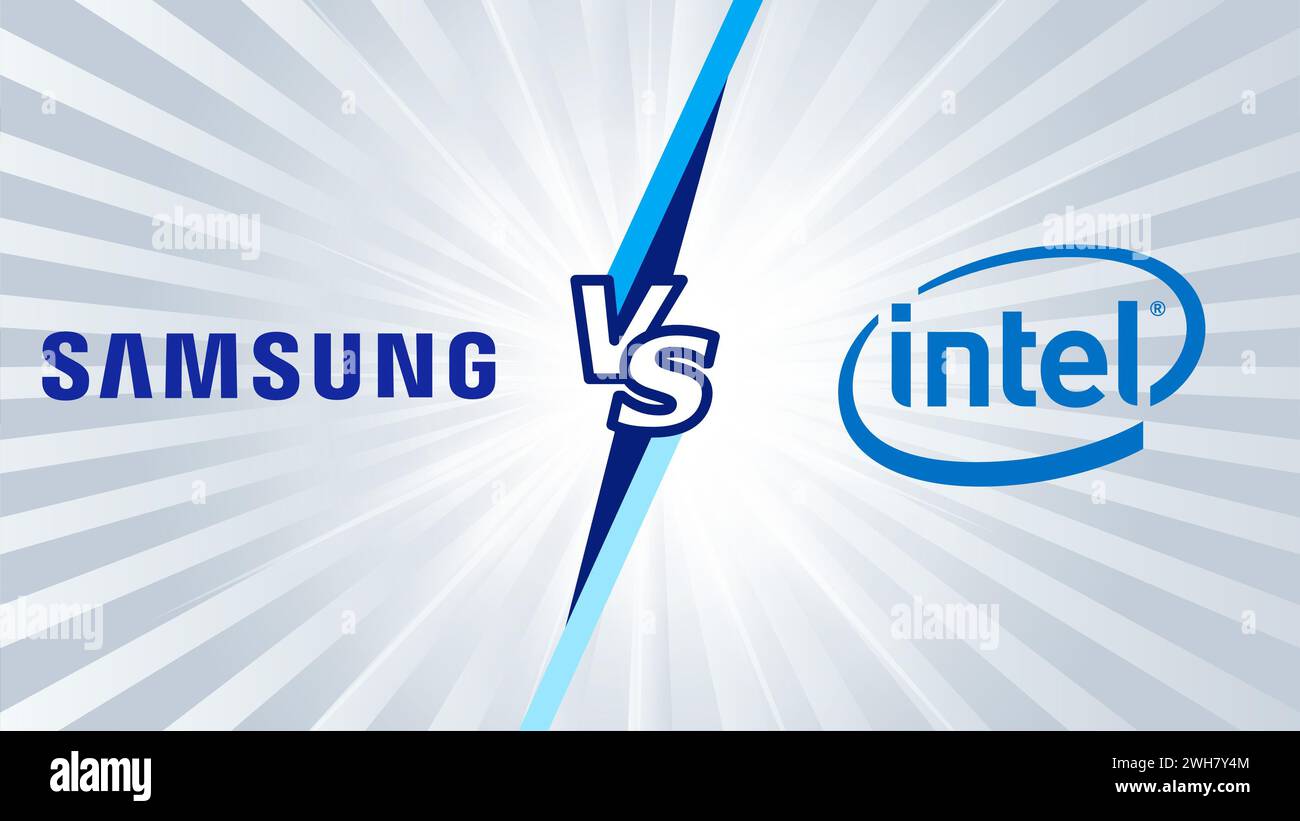 Istanbul, Turkey - 7 February 2024: Intel versus Samsung. Concept of ...