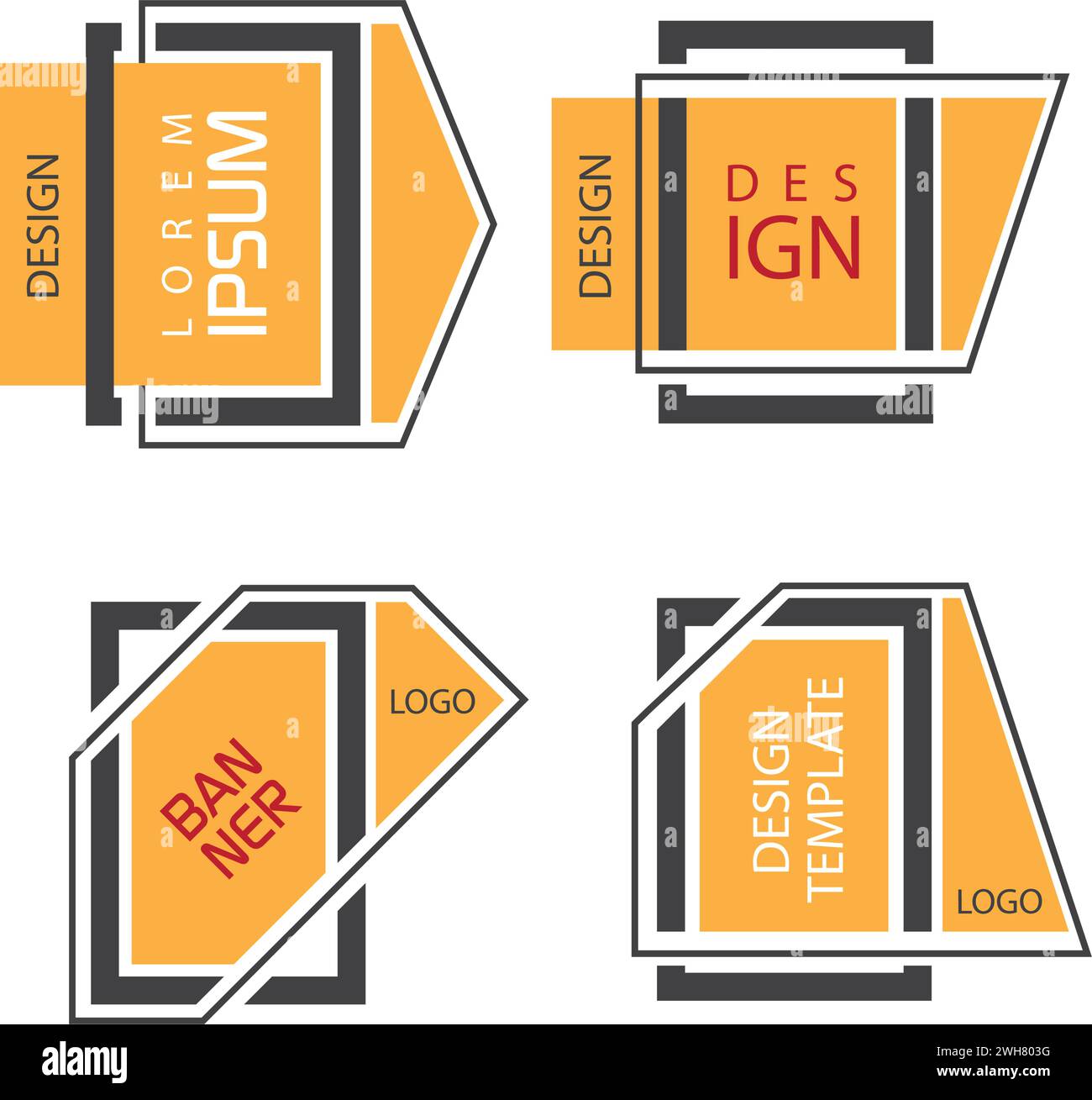 Set of stylish frames . Bright banners, logos .Modern stickers, labels ...