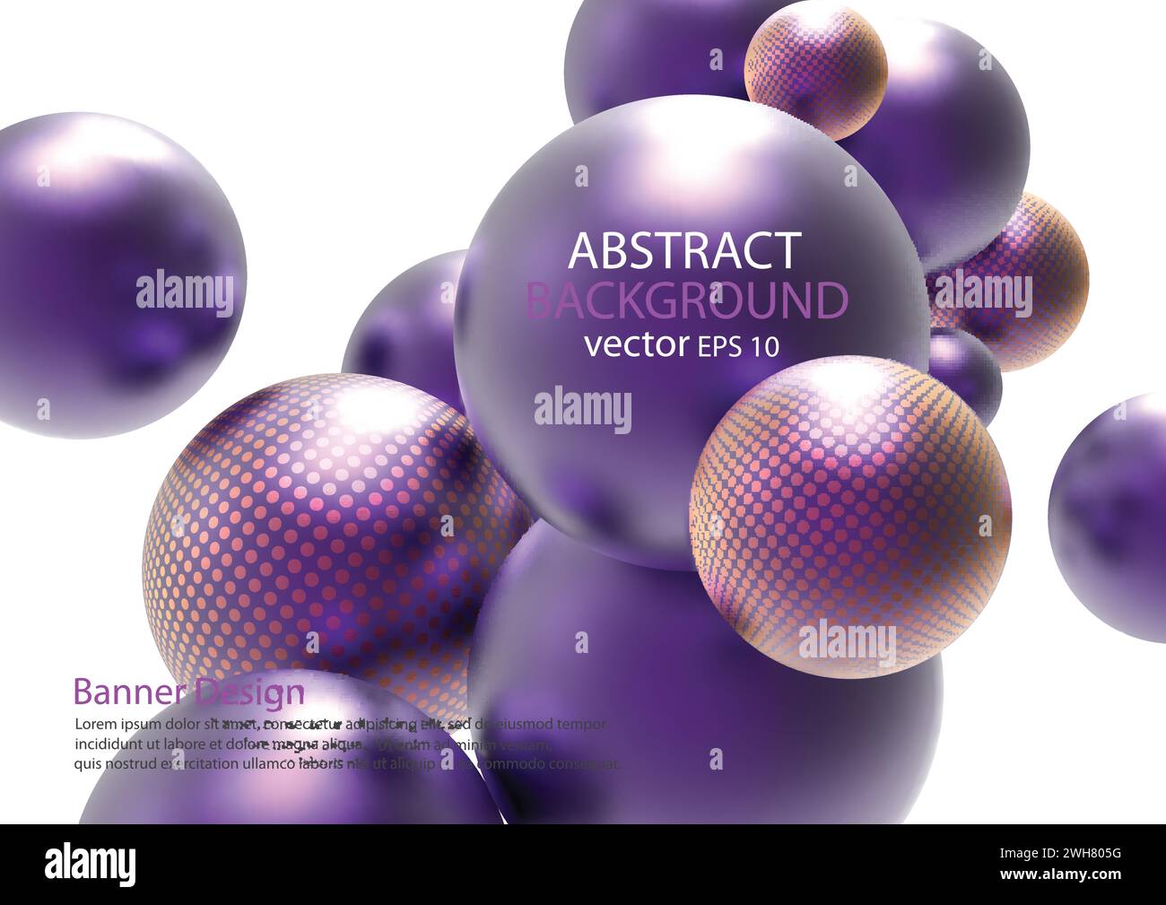 Abstract Background with Balls .Realistic 3d background with spheres .Vector template Stock ...