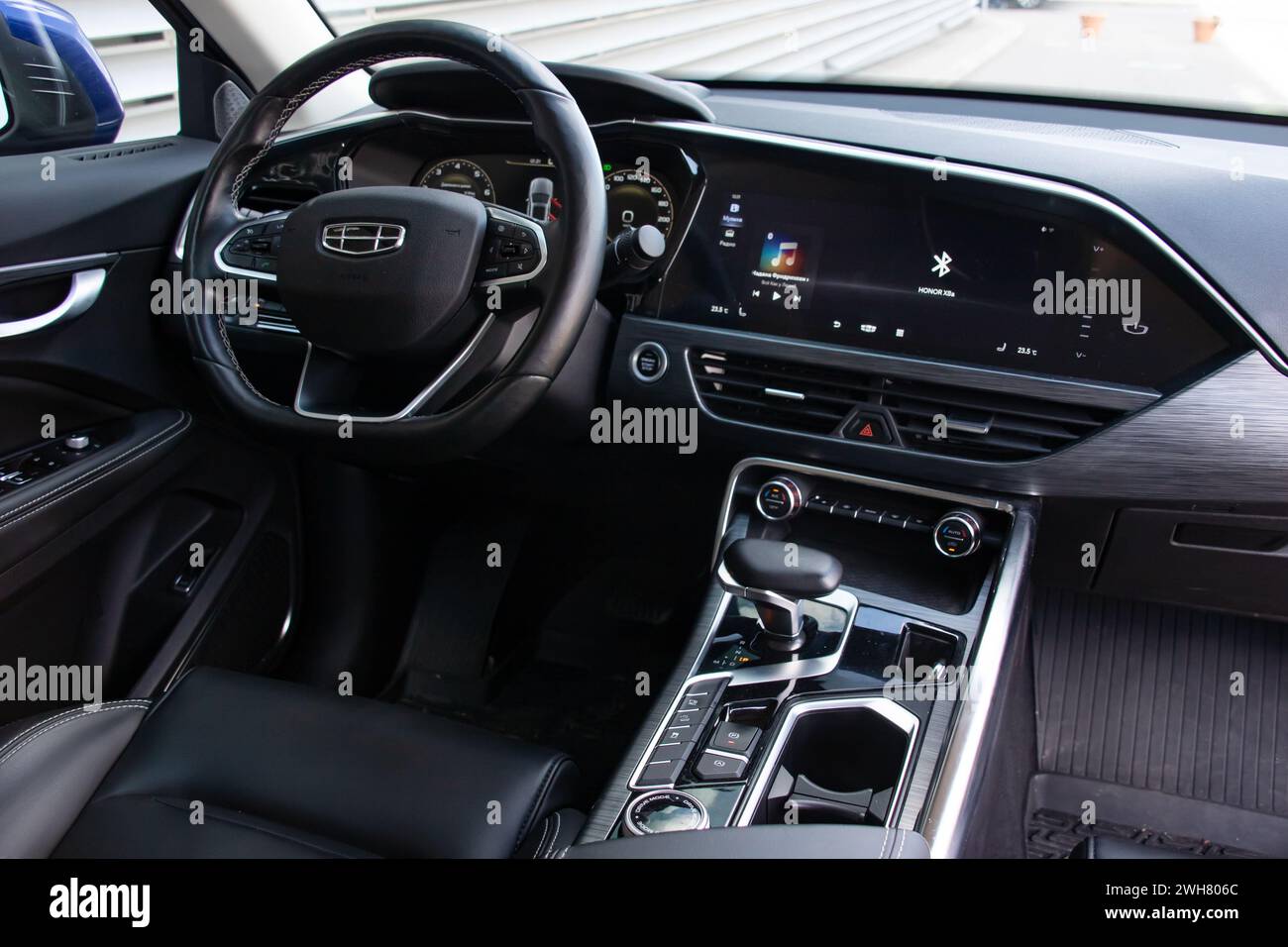 Belarus, Minsk - 9 august, 2023: Geely Blue Car interior close up Stock ...