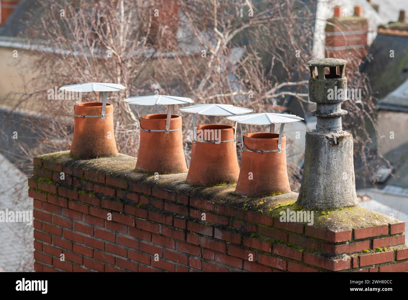 Chimney on rooftop france hi-res stock photography and images - Alamy